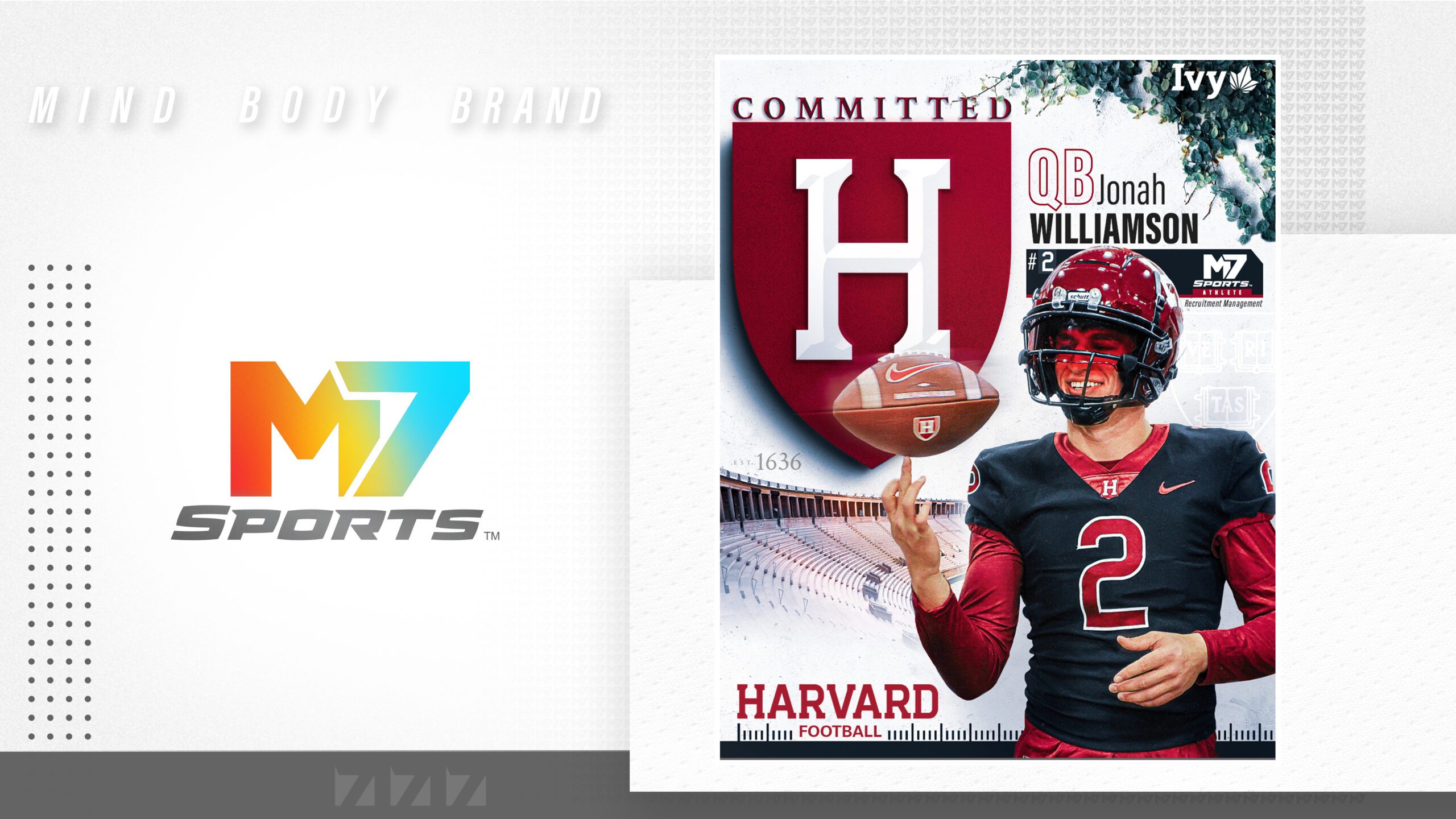 Trinity QB & M:7 Sports Athlete Jonah Williamson Commits to Harvard University